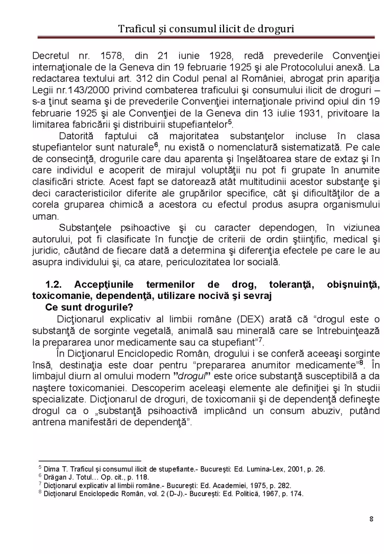 Traficul și Consumul Ilicit de Droguri - Licență - Drept #241177 ...