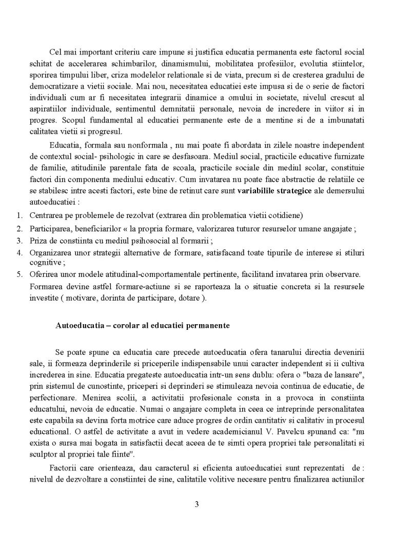 Autoeducația - Referat - Psihopedagogie #24830 | RegieLive