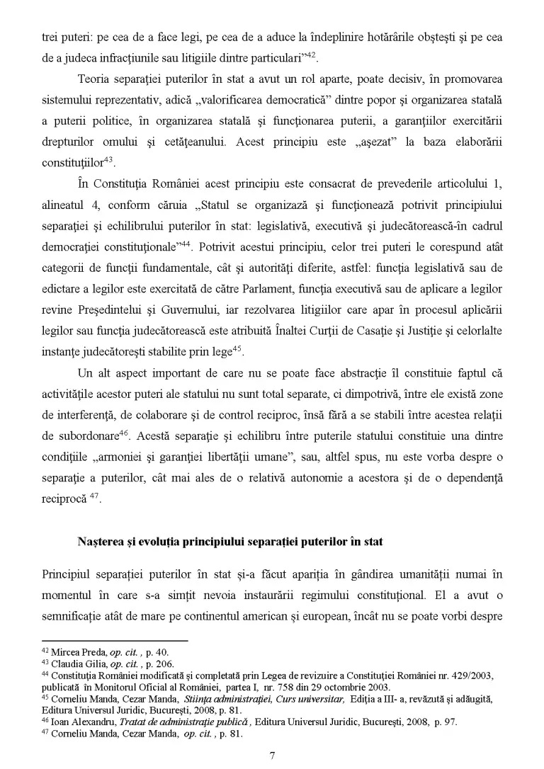 Principiul Separației Puterilor în Stat - Referat - Drept #250928 ...