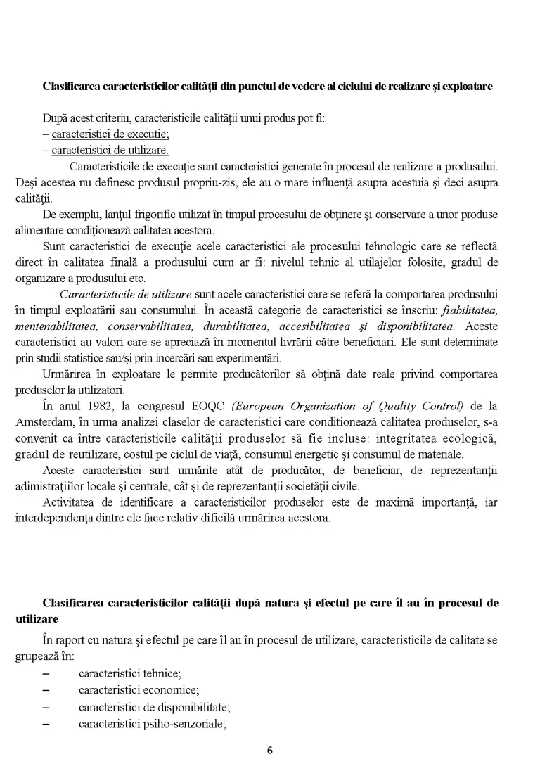 Caracteristici de Calitate - Referat - Economie #257128 | RegieLive