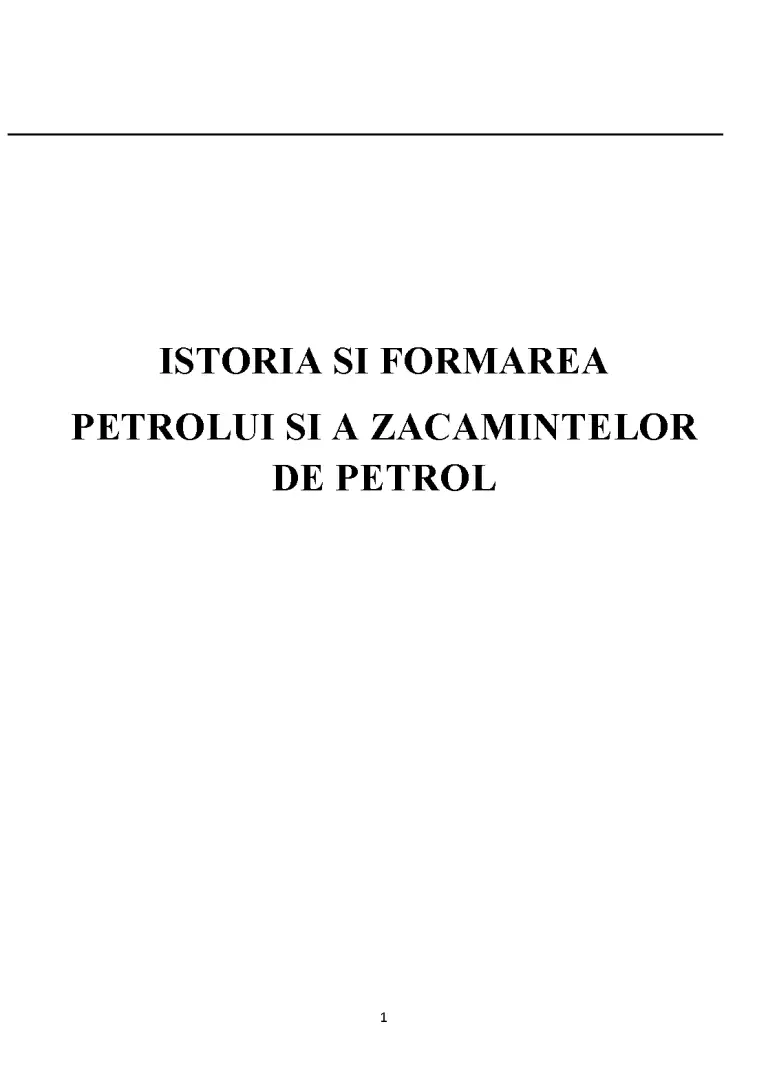 Istoria și formarea petrolului și a zăcămintelor de petrol - Proiect ...