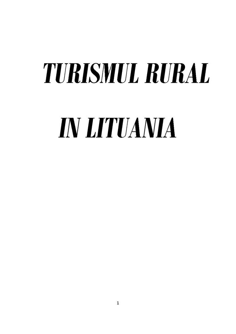 Turismul Rural în Lituania - Proiect - Geografie #262103 | RegieLive