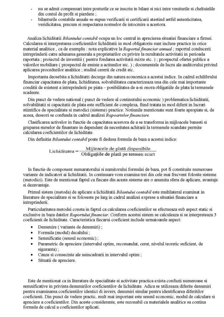Analiza lichidității bilanțului contabil - Referat - Economie #262199 ...