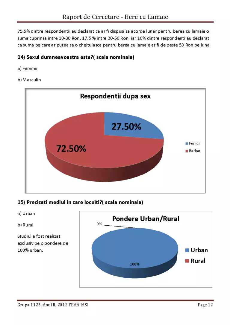 Raport de cercetare - bere cu lămâie - Proiect - Marketing #262378 ...