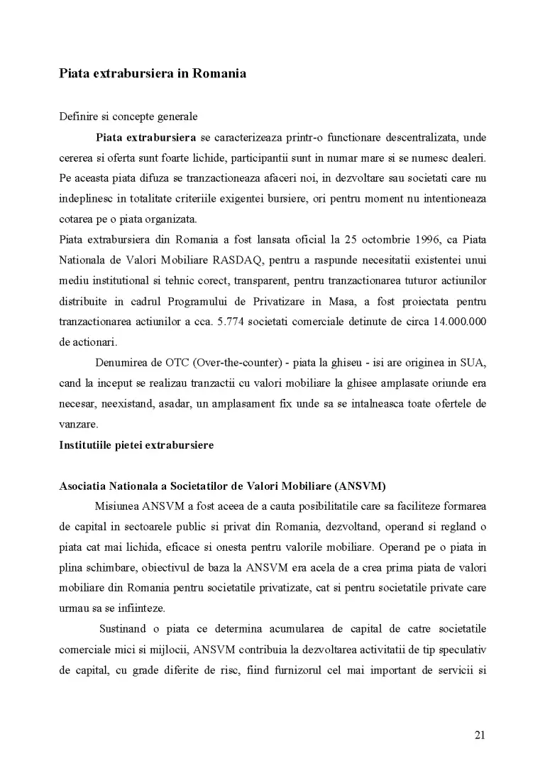 Piața de capital în România - Proiect - Economie #264229 | RegieLive