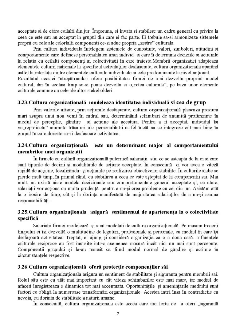 Cultura Organizaționala - Referat - Management #266382 | RegieLive