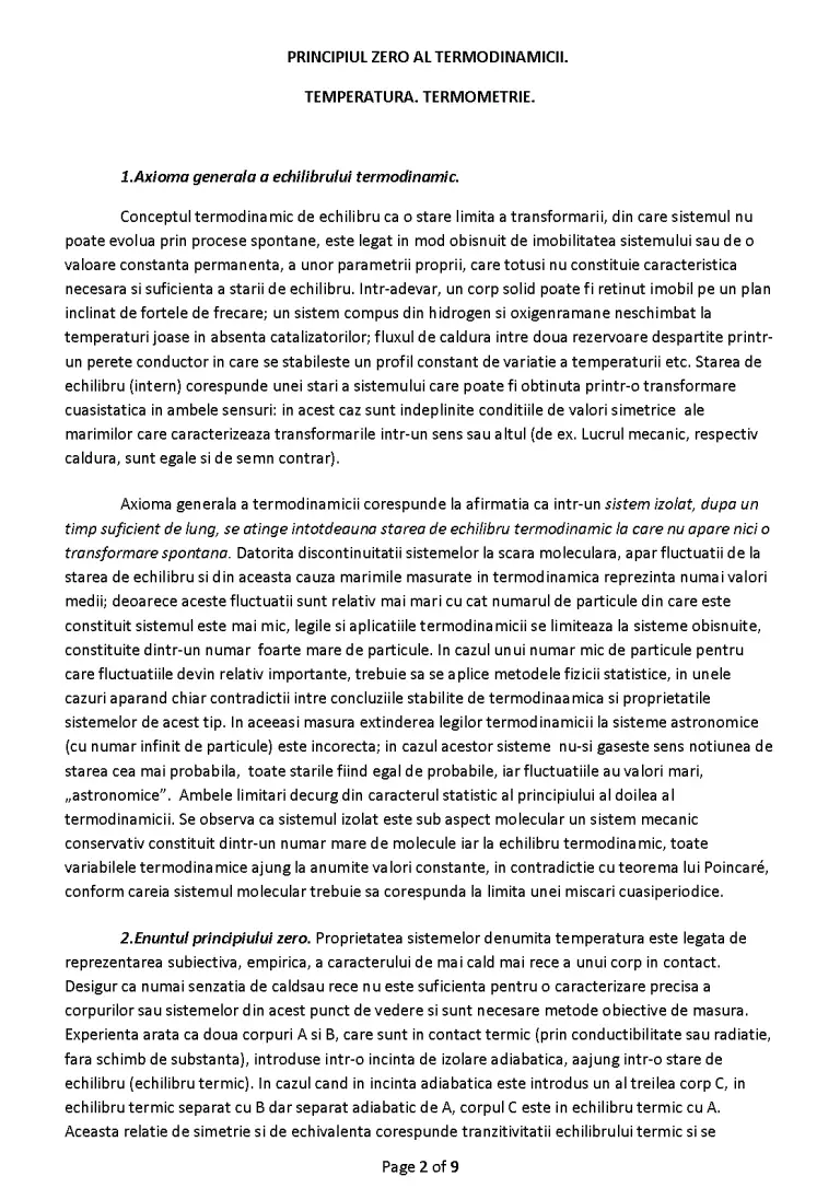 Principiul Zero al Termodinamicii - Proiect - Chimie Anorganică #266563 ...