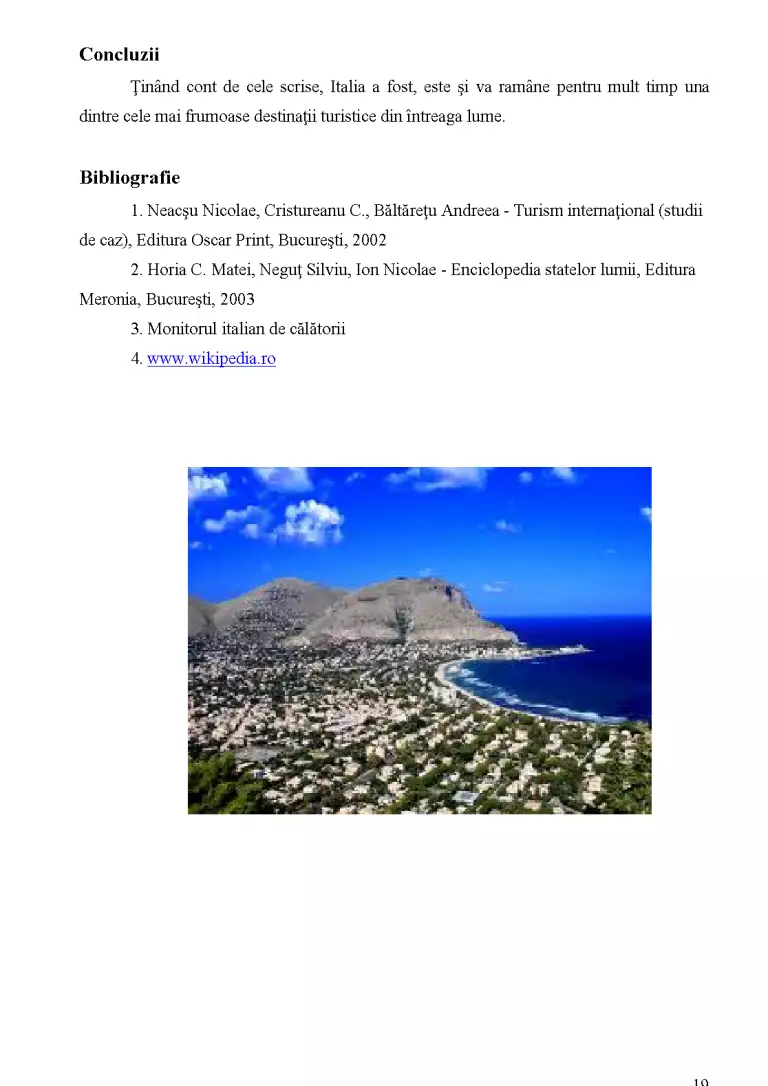 Locul Turismului în Economia Italiei - Proiect - Turism #269068 | RegieLive