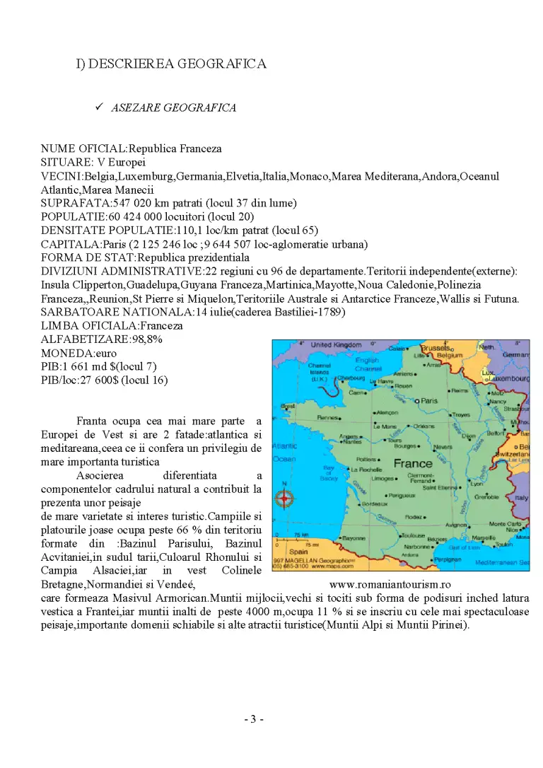 Franța - caracterizare economico-turistică - Referat - Economie #269971 ...