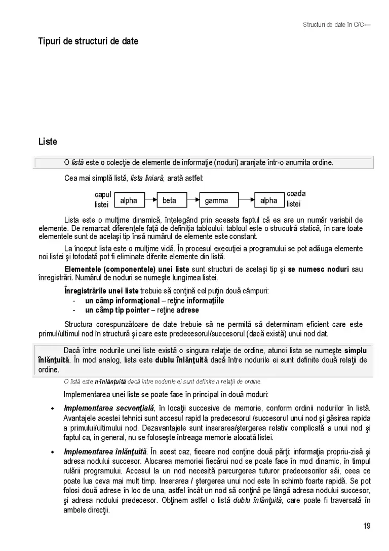 Tipuri de structuri de date în C-C++ - Proiect - Limbaje de Programare ...