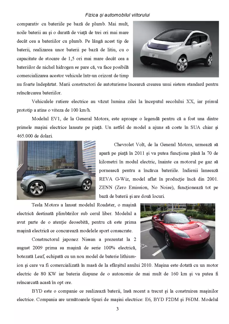 Fizica și Automobilul Viitorului - Proiect - Fizică #282803 | RegieLive