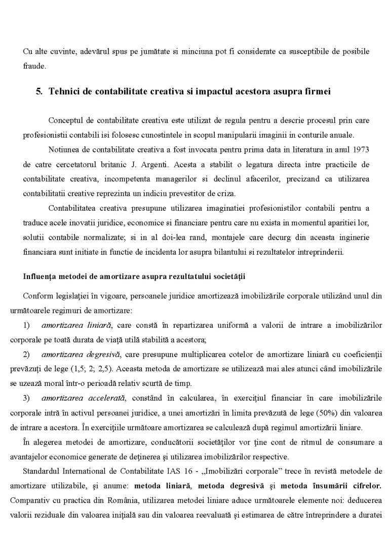 Tehnici de contabilitate creativă și impactul acestora asupra firmei ...