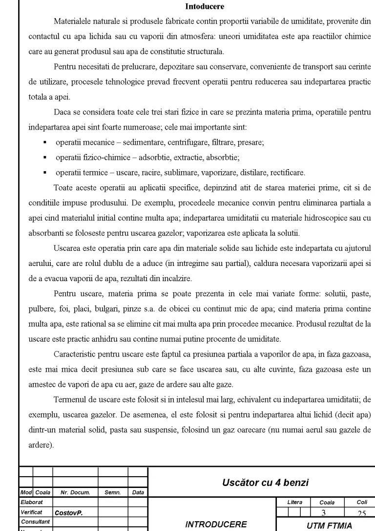 Uscător cu patru benzi pentru cartofi - Proiect - Industria Alimentară ...