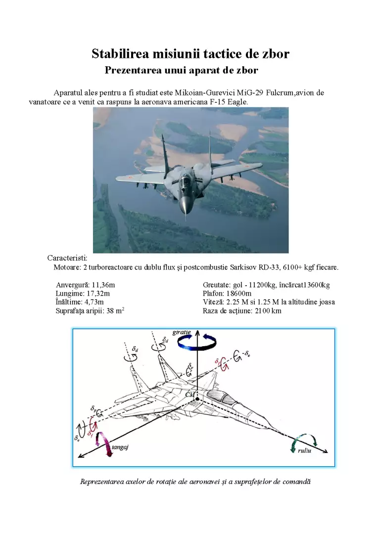 Pilot automat cu reacție de viteză (astatic) pentru unghiul de tangaj ...