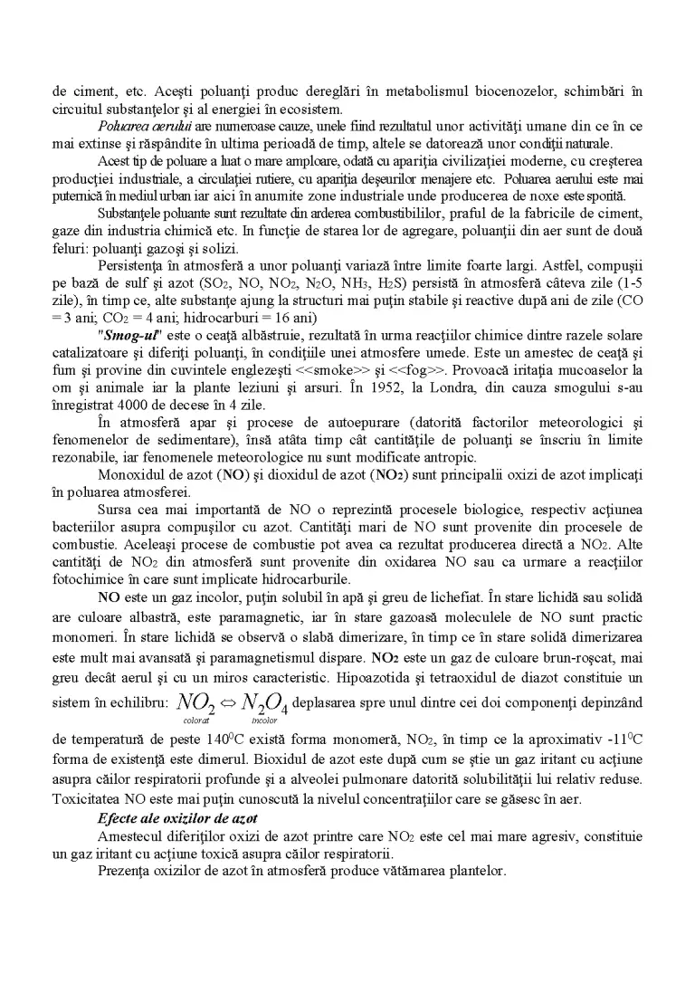 Determinarea Dioxidului de Azot din Aer - Laborator - Chimie Generală ...