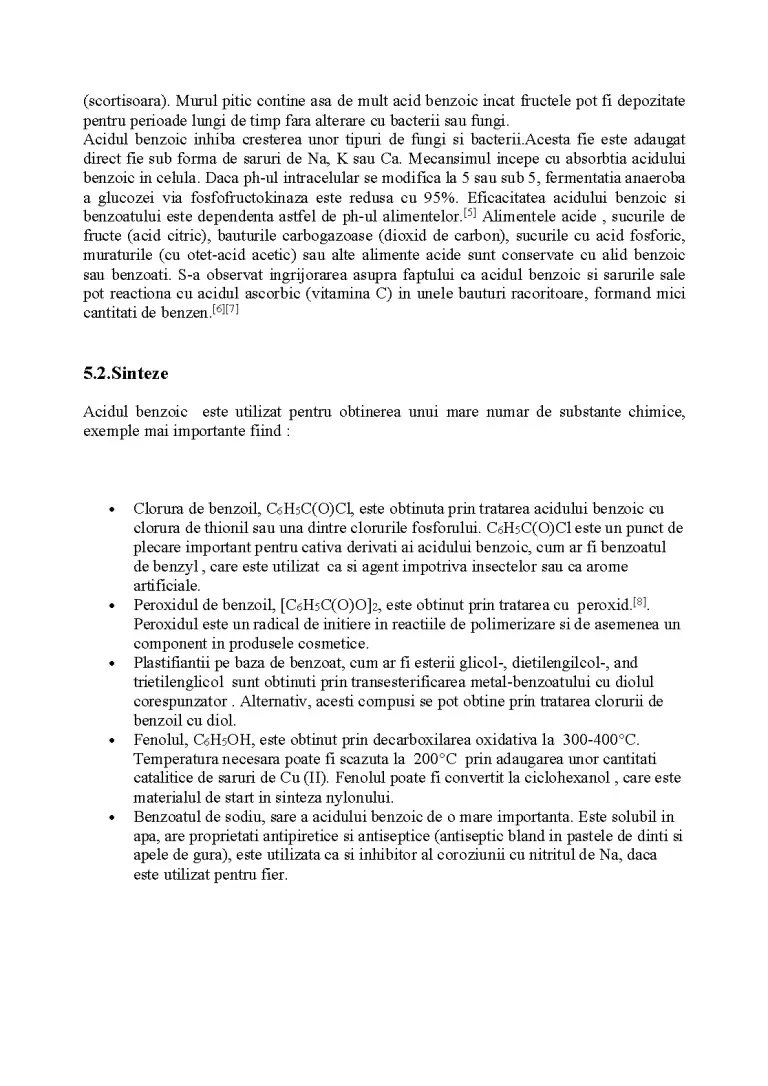 Acidul Benzoic - Referat - Medicină #29802 | RegieLive