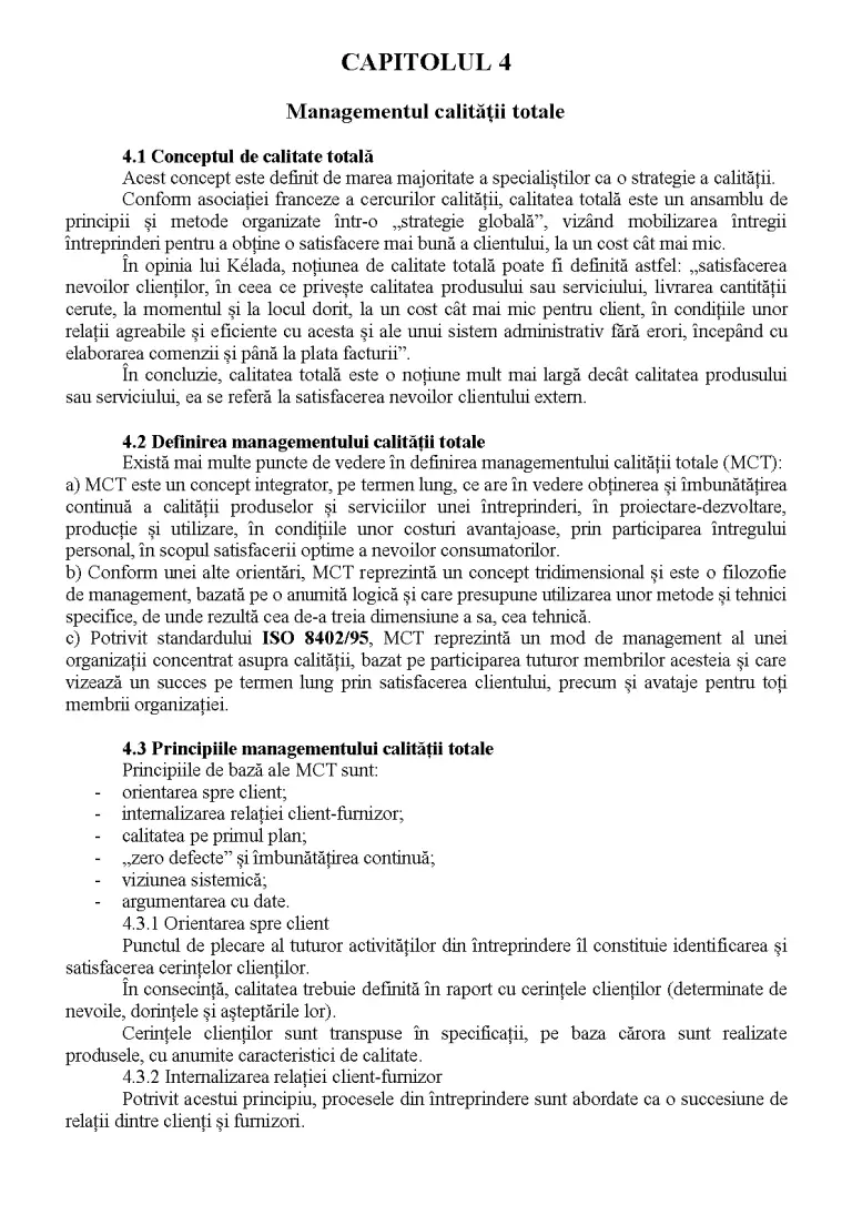 Conceptul de Calitate - Referat - Agronomie #300005 | RegieLive