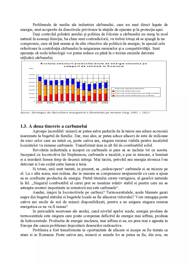 Aspecte energetice ale arderii cărbunilor solizi și mediul - Proiect ...