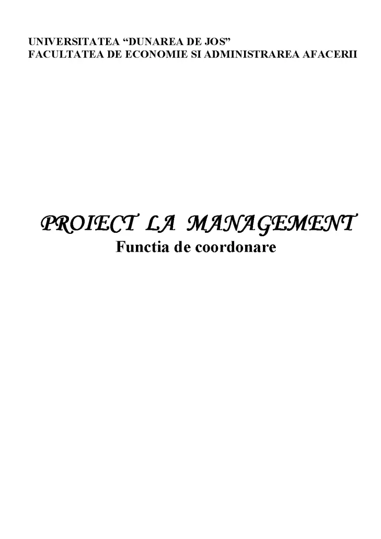 Funcția de coordonare - Referat - Management #300453 | RegieLive