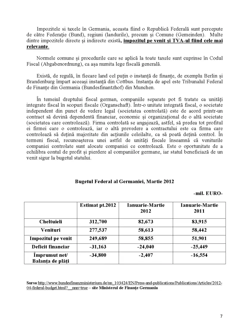 Impozite Directe - Studiu de caz Republica Federală Germania: Referat ...