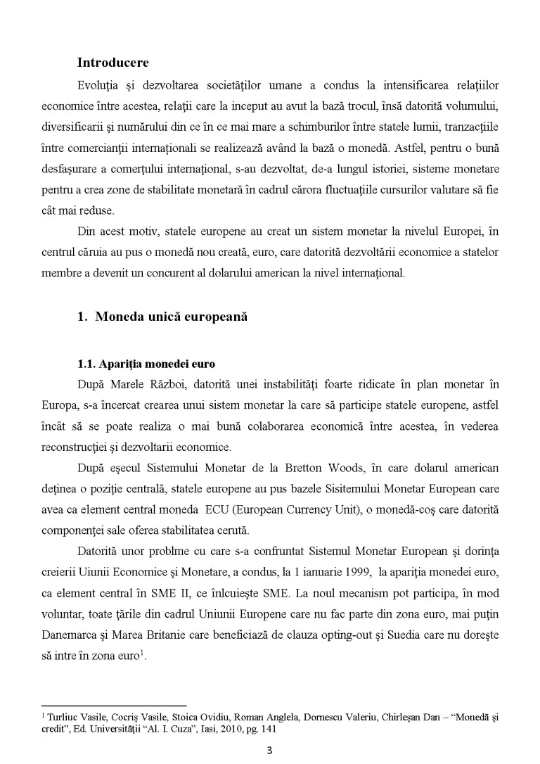 Euro versus dolar pe piața valutară internațională - analiza evoluției ...