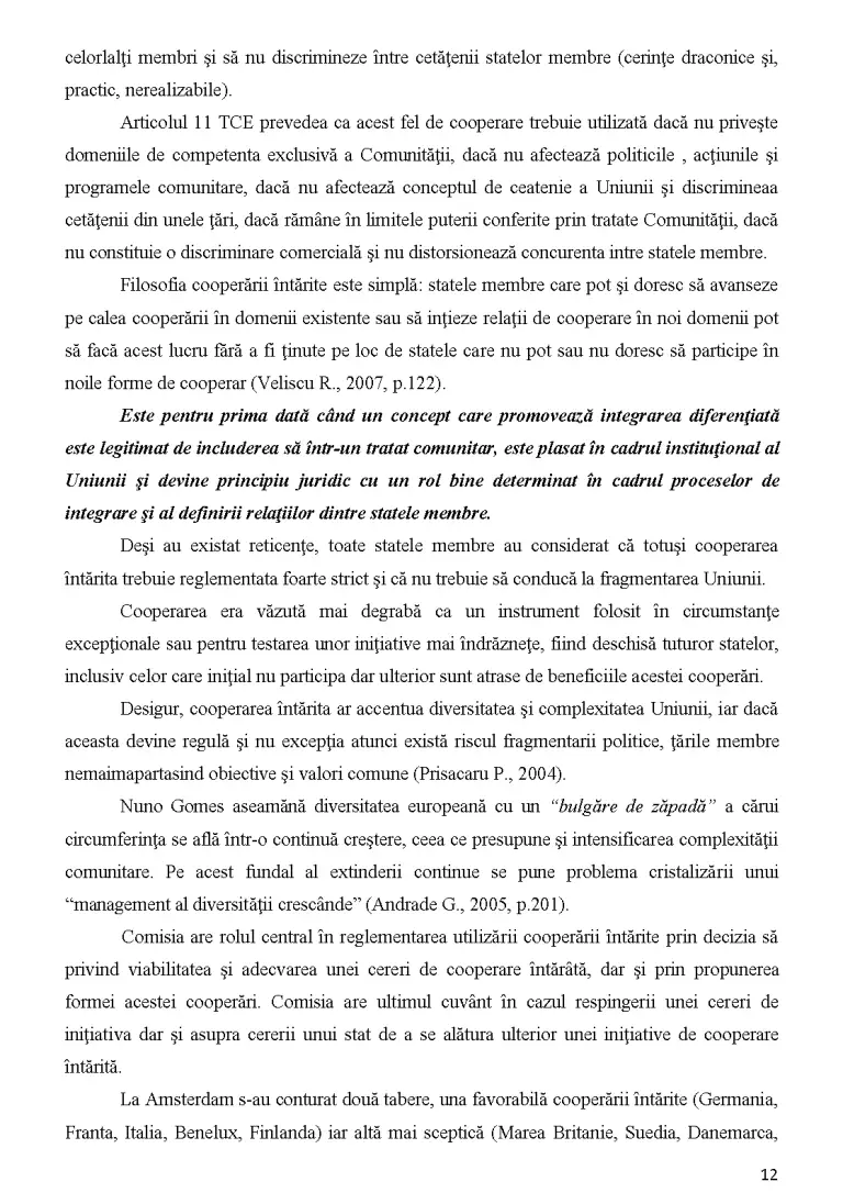 Moduri flexibile de guvernanță - rolul cooperării întărite - Proiect ...