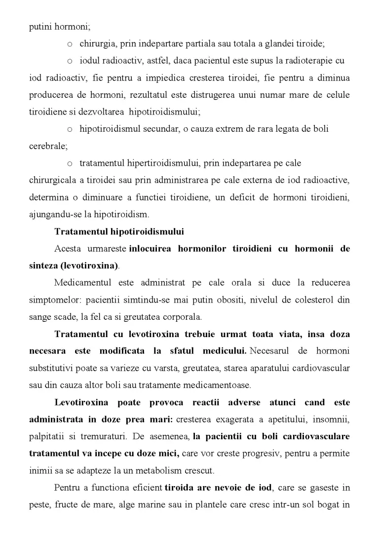 Tiroida și hipotiroidism - Referat - Medicină #308171 | RegieLive