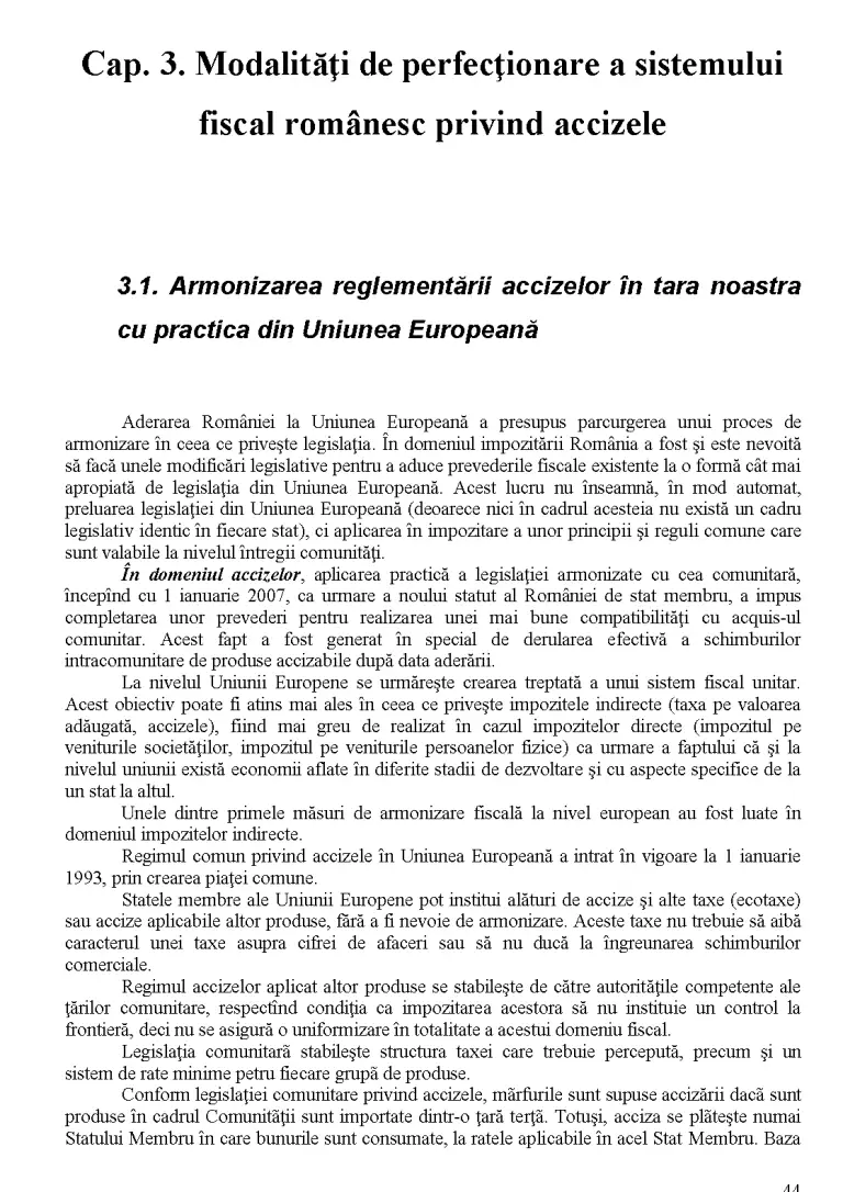 Accizele în România și Armonizarea Lor cu Cele Practicate în Cadrul ...