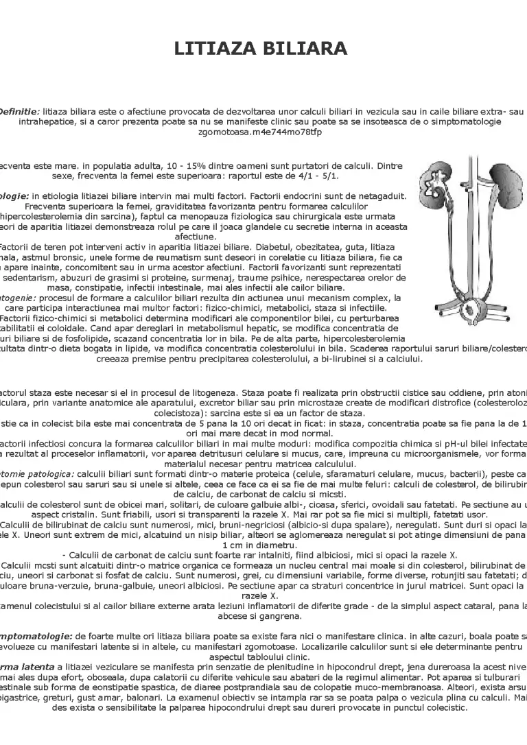 Litiază biliară - Referat - Medicină #31234 | RegieLive