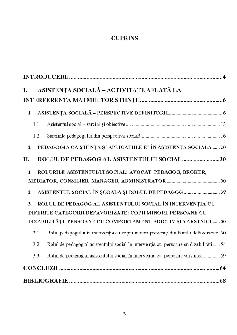 Rolul de Pedagog al Asistentului Social - Licență - Pedagogie #318653 ...