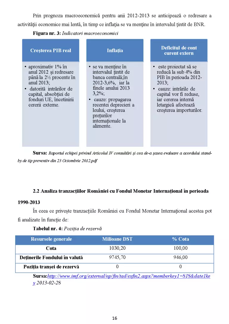 Analiza acordurilor de finanțare ale României de către FMI în perioada ...