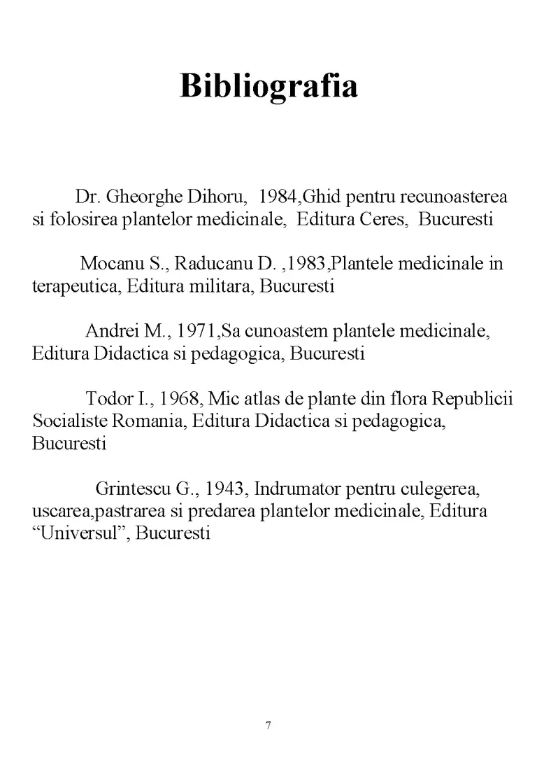 Folosirea Plantelor Medicinale - Referat - Ecologie #326775 | RegieLive