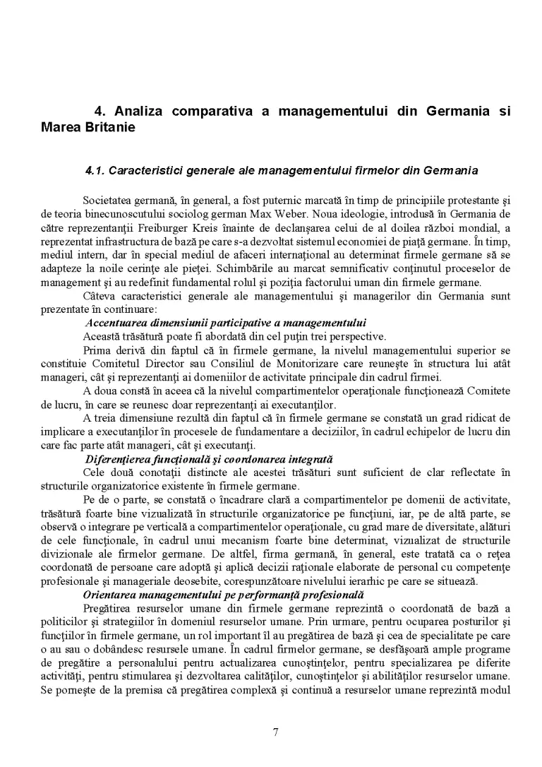Managementul din Gemania comparat cu cel din Marea Britanie - Referat ...