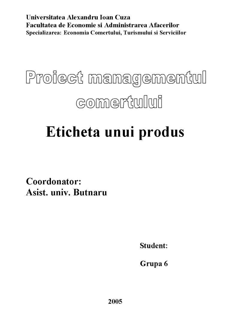 Proiect managementul comerțului - eticheta unui produs - Proiect ...