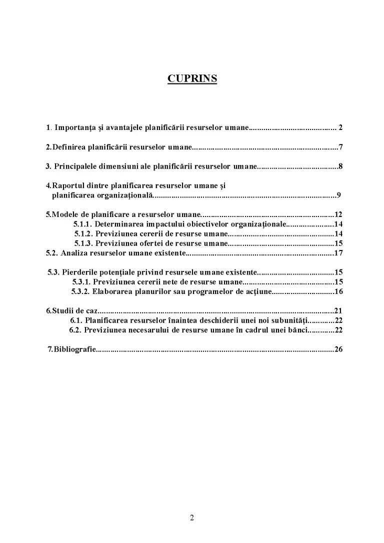 Planificarea resurselor umane - Referat - Management #33051 | RegieLive