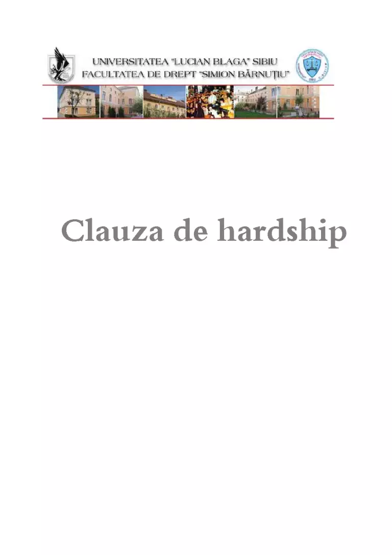 Clauza de hardship - Referat - Drept #332295 | RegieLive