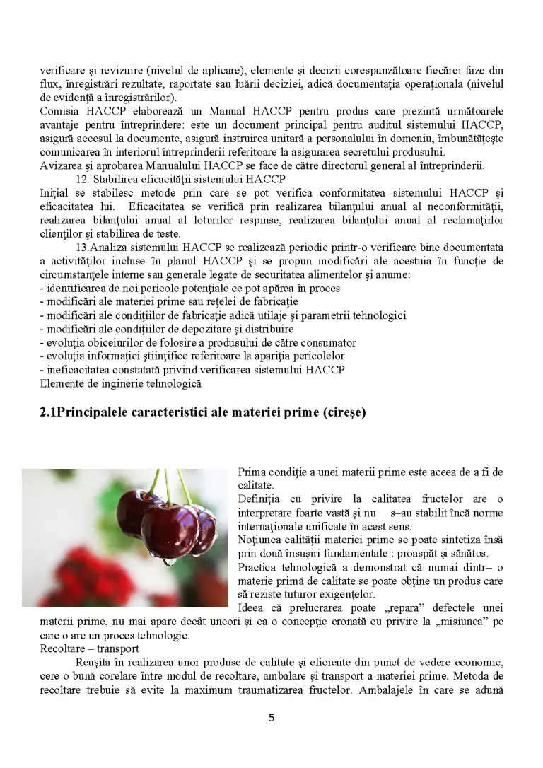 Implementarea HACCP în sectorul de producție și procesare a fructelor ...