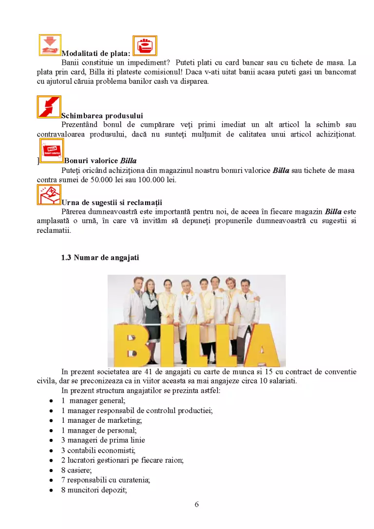 Billa - Proiect - Management #33584 | RegieLive