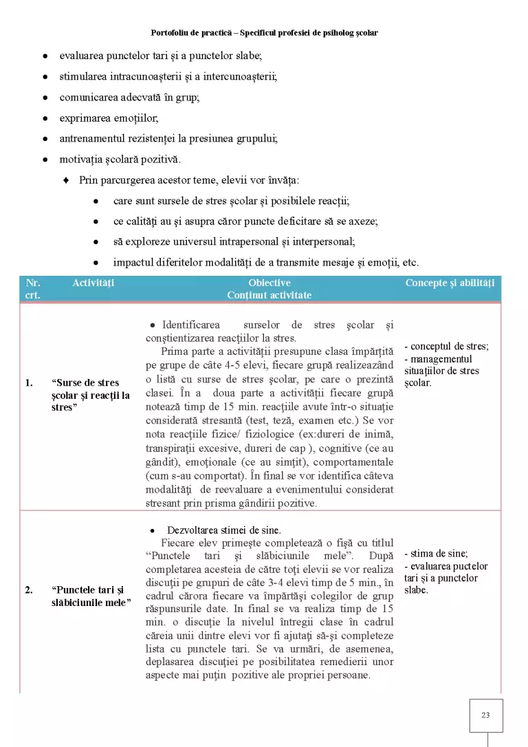 Specificul Profesiei de Psiholog Școlar - Proiect - Psihologie #337486 ...