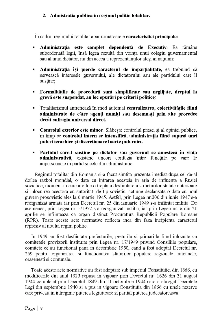 Administrația publică în diferitele regimuri politice - Proiect ...