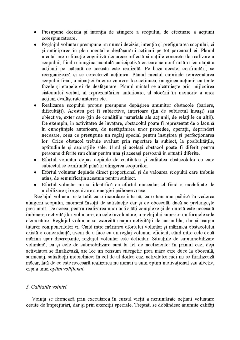Definire și caracterizare - specificul psihologic al voinței - Referat ...