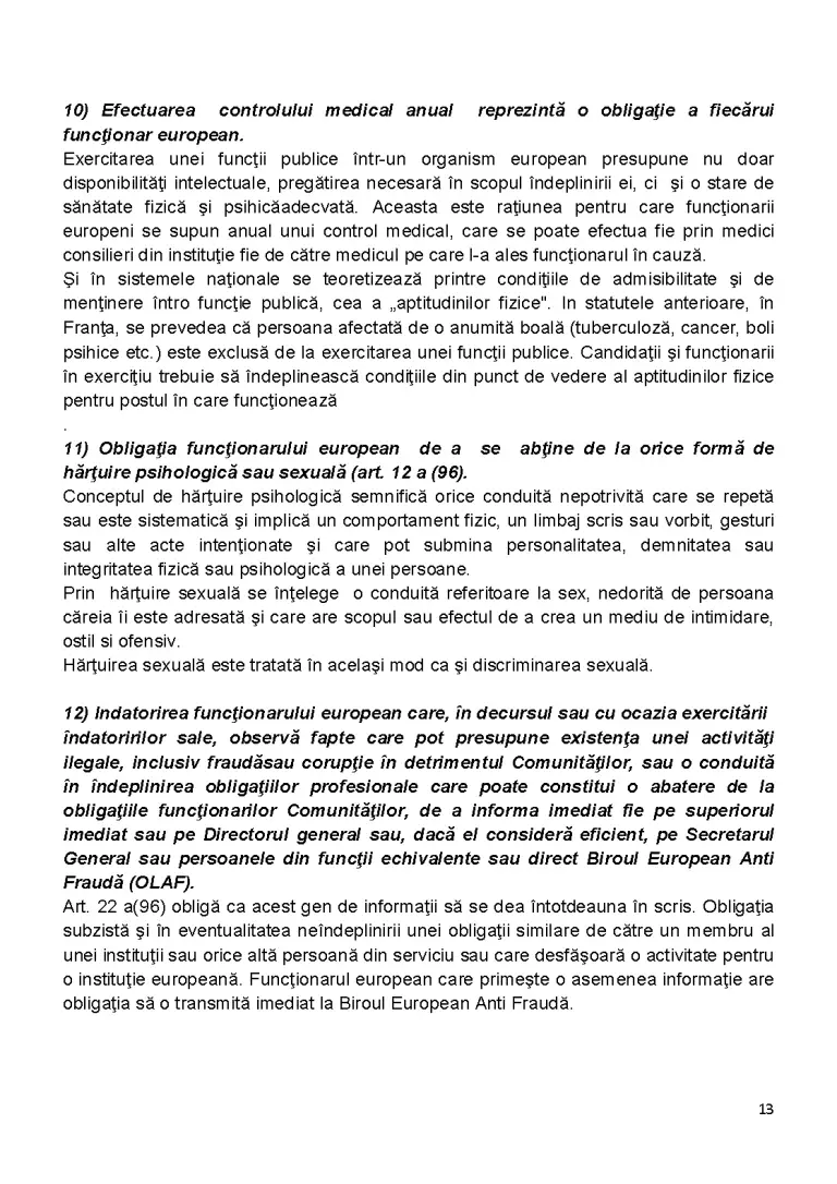 Îndatoririle funcționarilor publici europeni - Referat - Drept #341382 ...