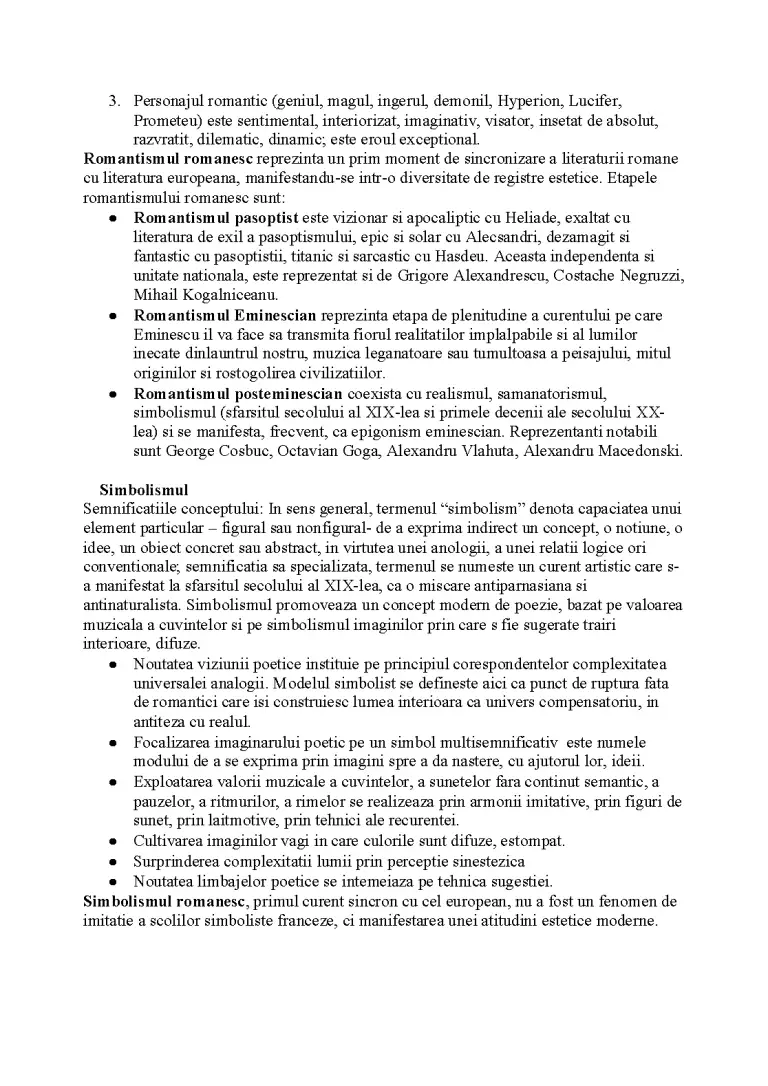 Curente literare - limba și literatura română - Referat - Filologie ...