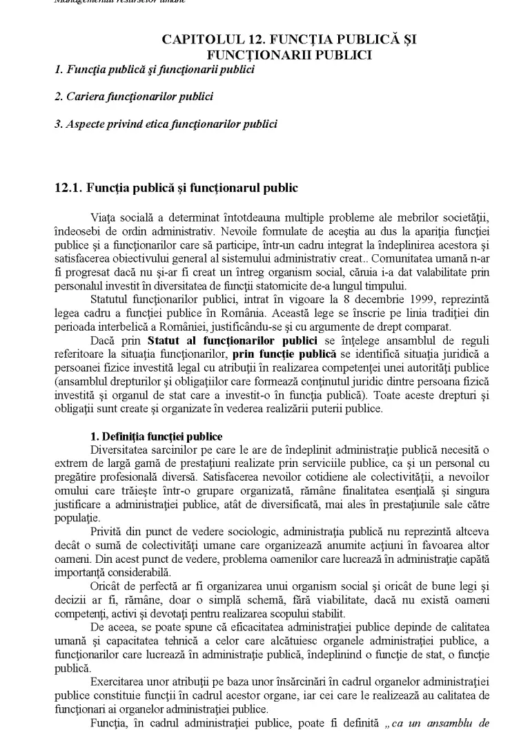 Funcția Publică și Funcționarii Publici - Curs - Management #35023 ...