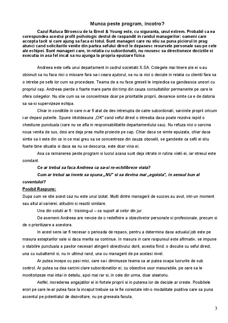 Analiza organizațională - studiu de caz - Referat - Management #35029 ...