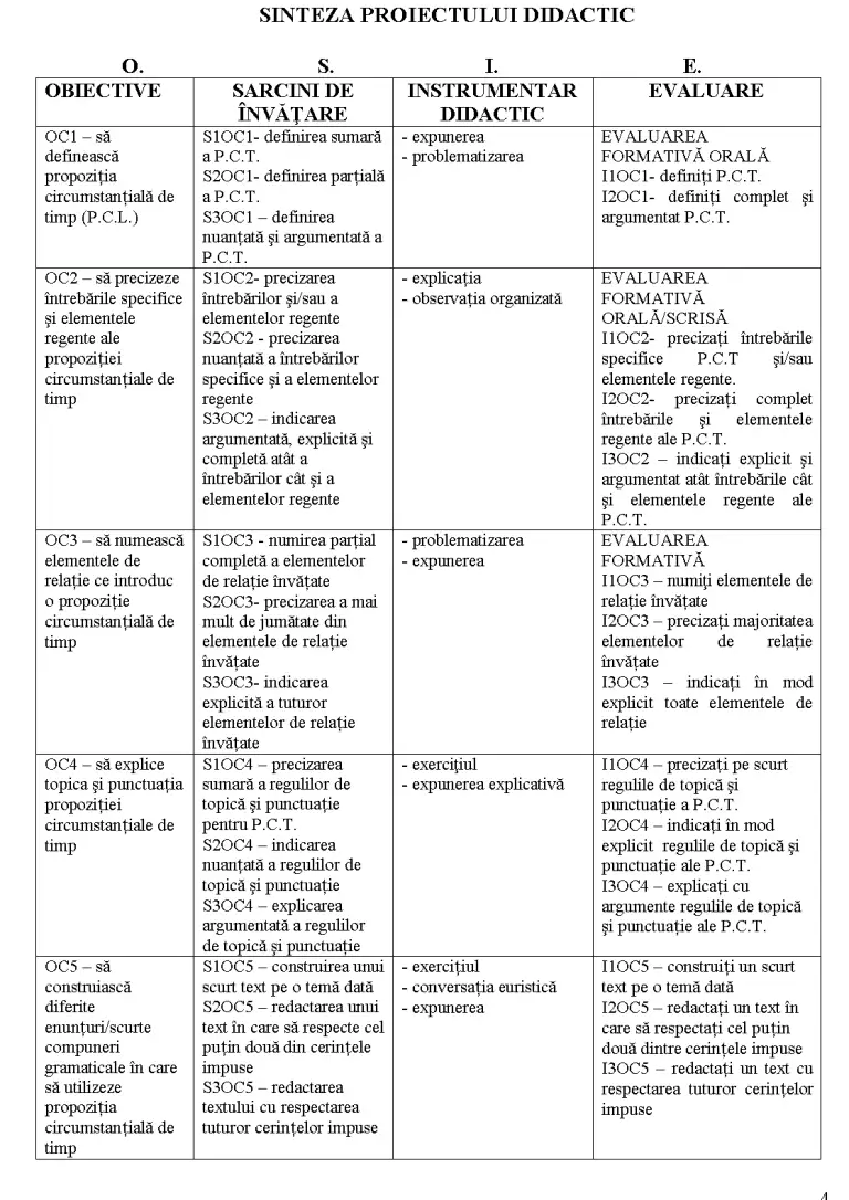 Proiect didactic - propoziția subordonată circumstanțială de timp ...