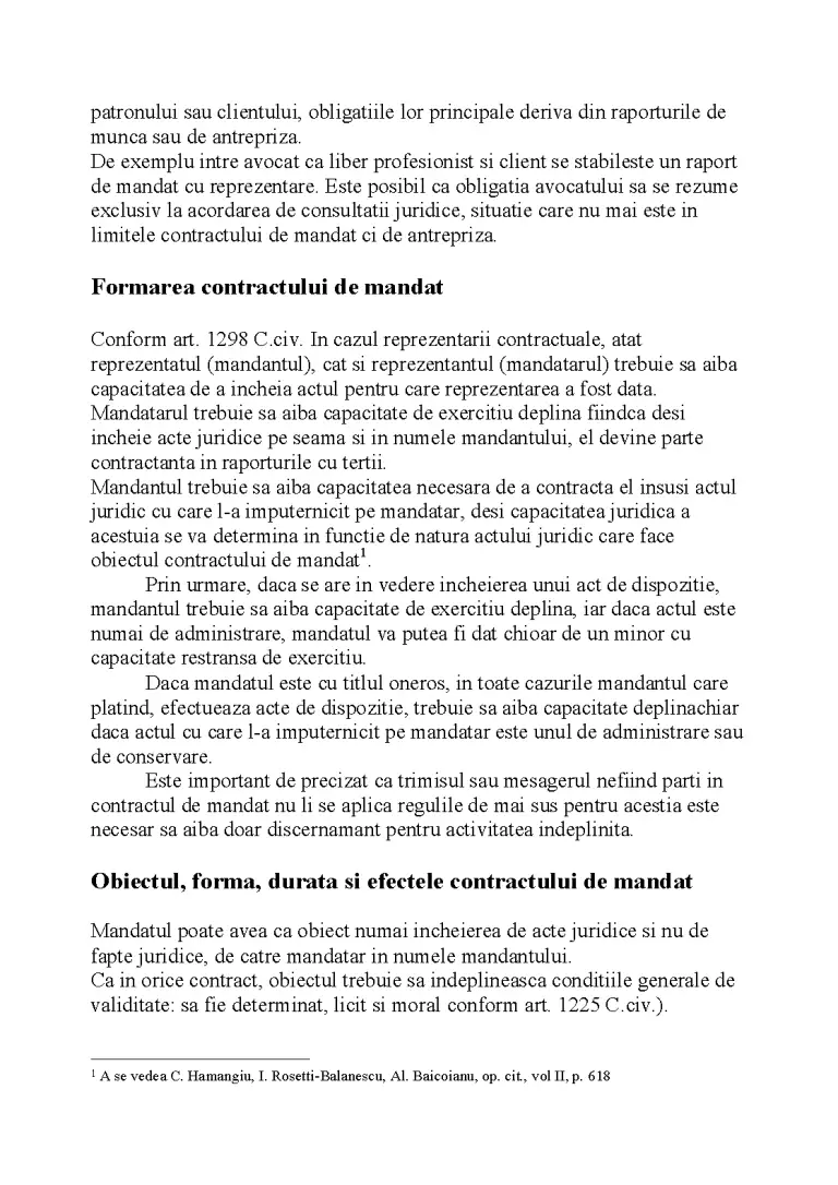 Contractul de Mandat - Referat - Drept Civil #361916 | RegieLive