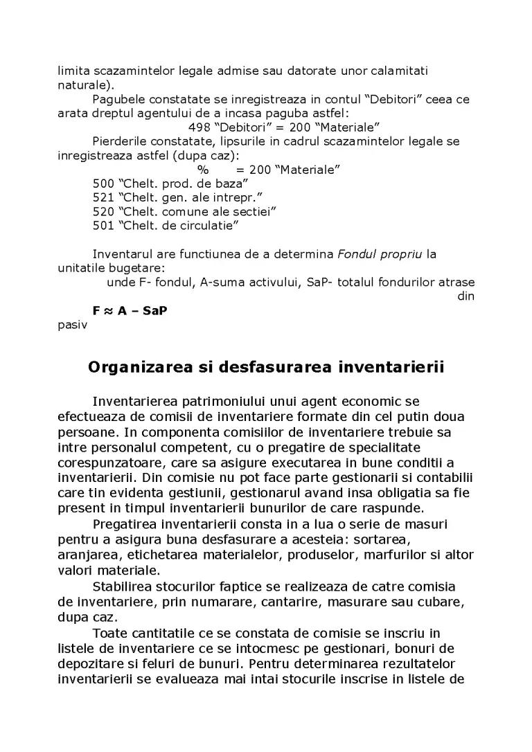 Importanța și etapele inventarierii - Referat - Contabilitate #3625 ...