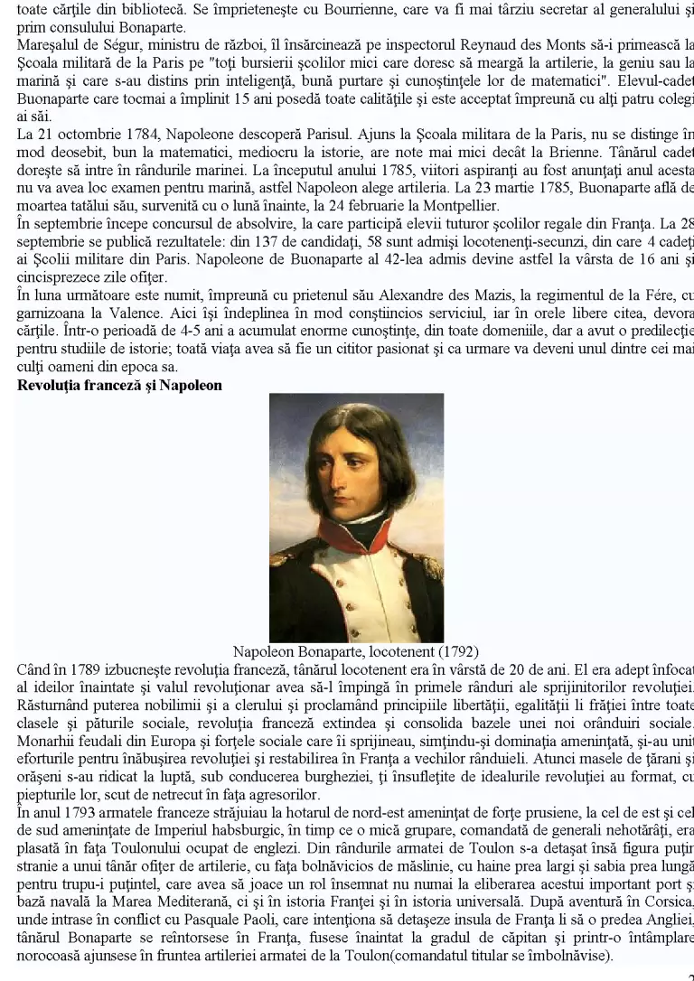 Napoleon Bonaparte - Referat - Istorie Universală #36265 | RegieLive