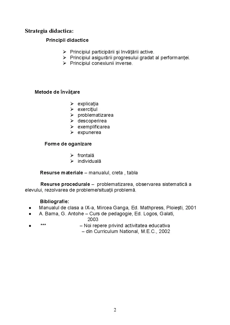 Proiect de lecție - progresia aritmetică - Proiect - Pedagogie #36732 ...